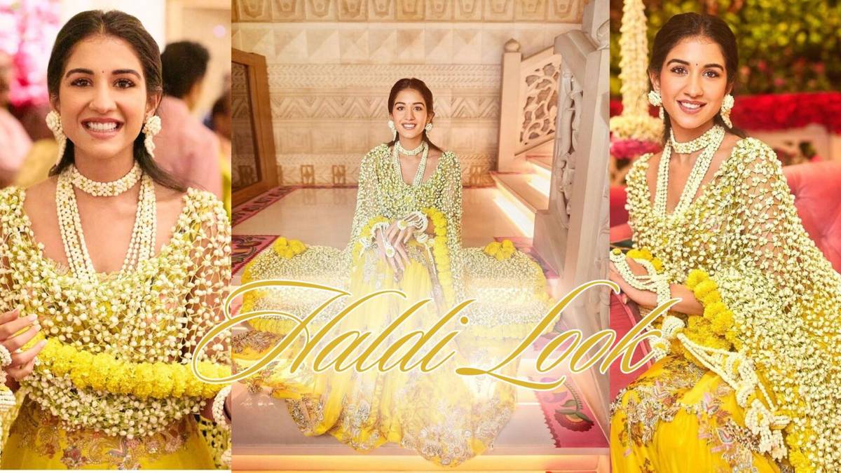 Bride Radhika Merchant 's Stunning Look at Haldi Ceremony